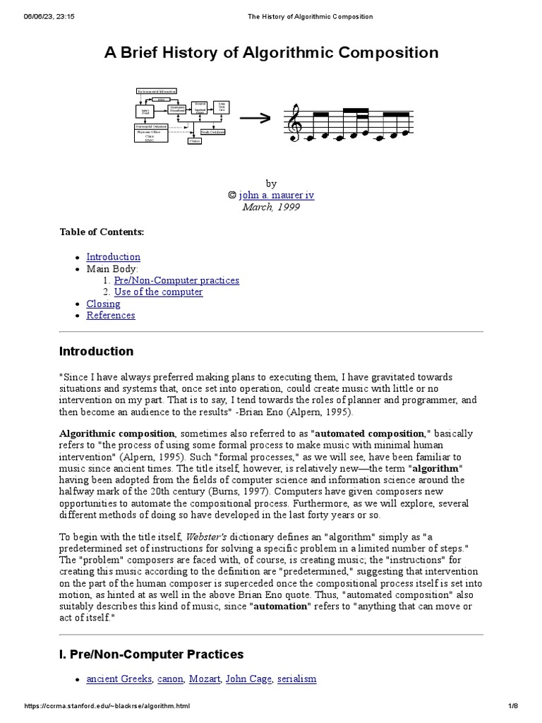 (F) The History of Algorithmic Composition | PDF