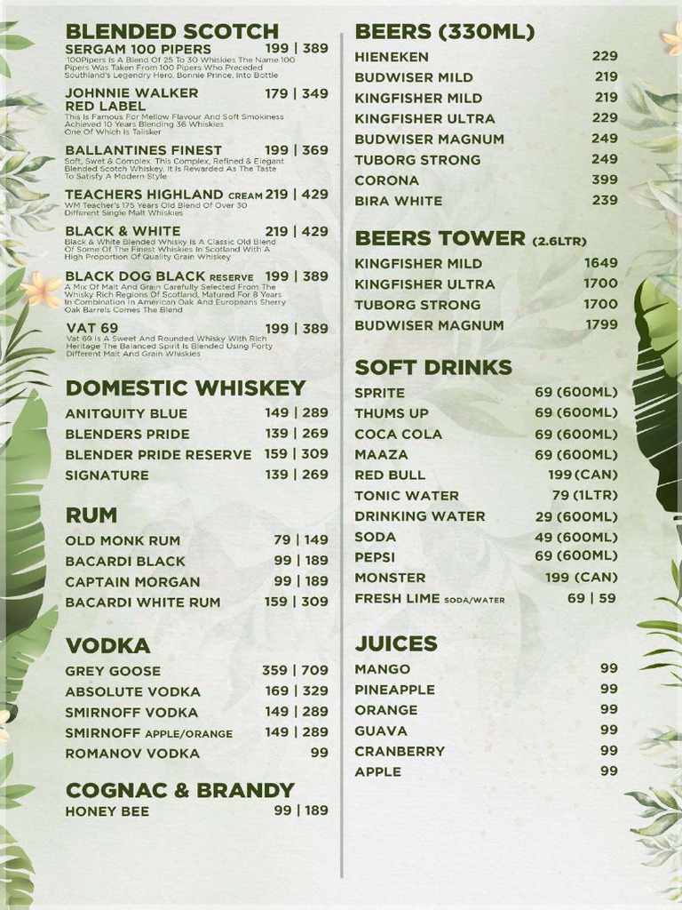 Tahiti Menu | PDF