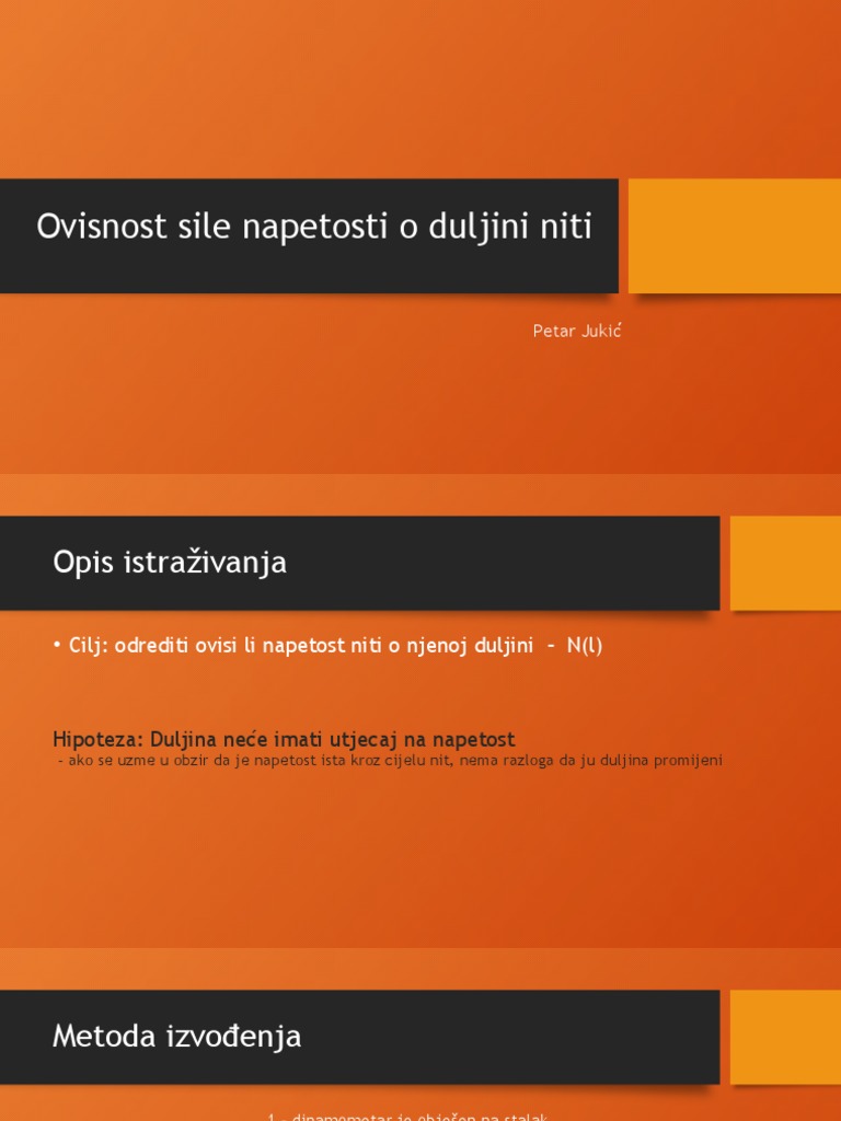 Ovisnost Sile Napetosti o Duljini Niti | PDF