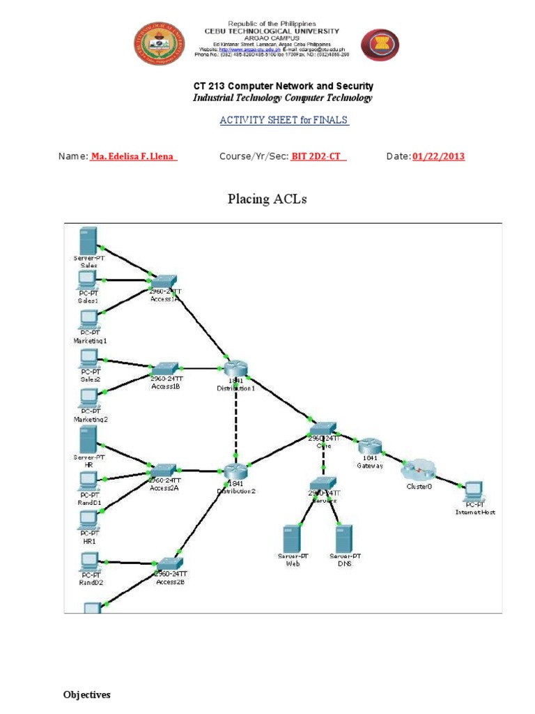 ACTIVITY SHEET For Finals PCKT1 | PDF | Computer Network | Router (Computing)
