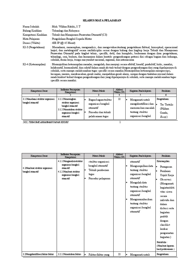 C3 Pengelolaan Bengkel Sepeda Motor | PDF