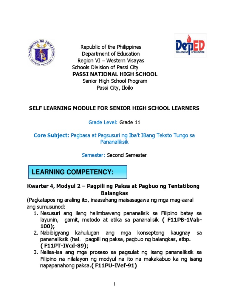 PAGBASA-4TH-GRADING-MODYUL-2 | PDF