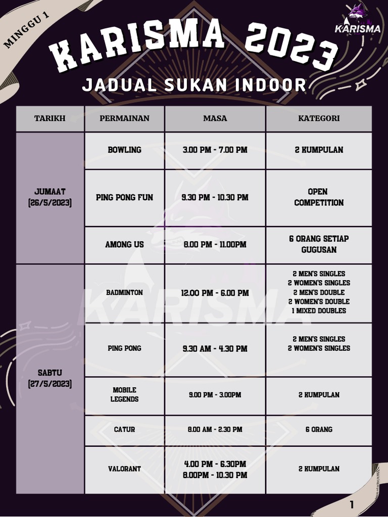 Jadual Karisma 2023 | PDF