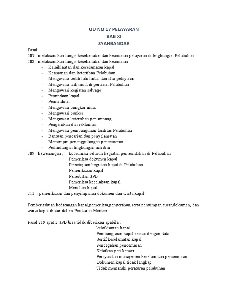 Uu No 17 Pelayaran Pdf