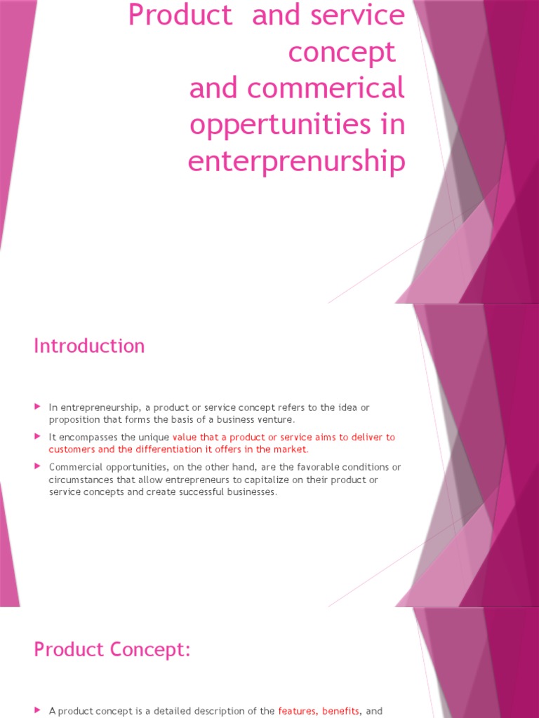 Product and Service Concepts in Entrepreneurship | PDF ...