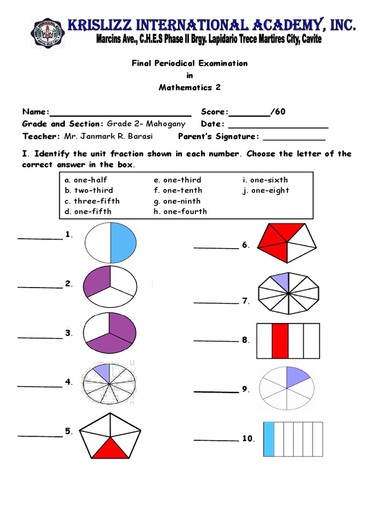 Final Periodical Examination in Mathematics 2 | PDF | Symmetry ...