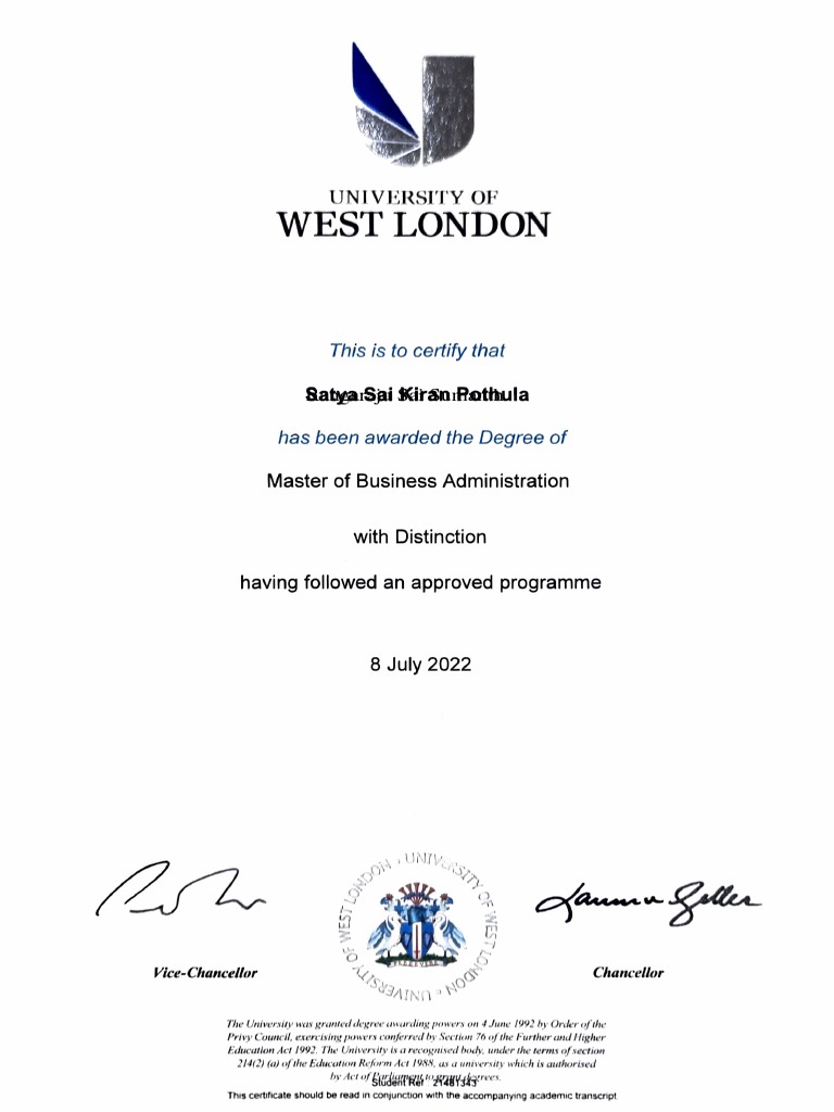 Uwl certificate | PDF