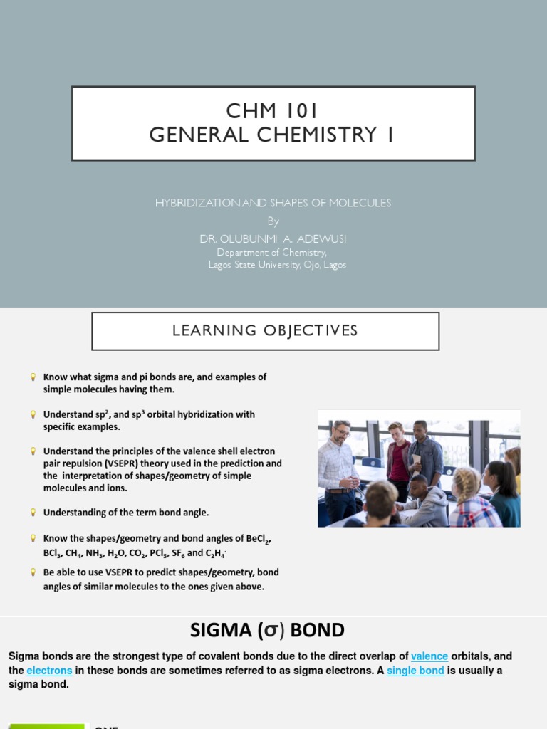 CHM 101 - Hybridization and Shapes of Molecules | PDF | Chemical Bond | Molecular Orbital