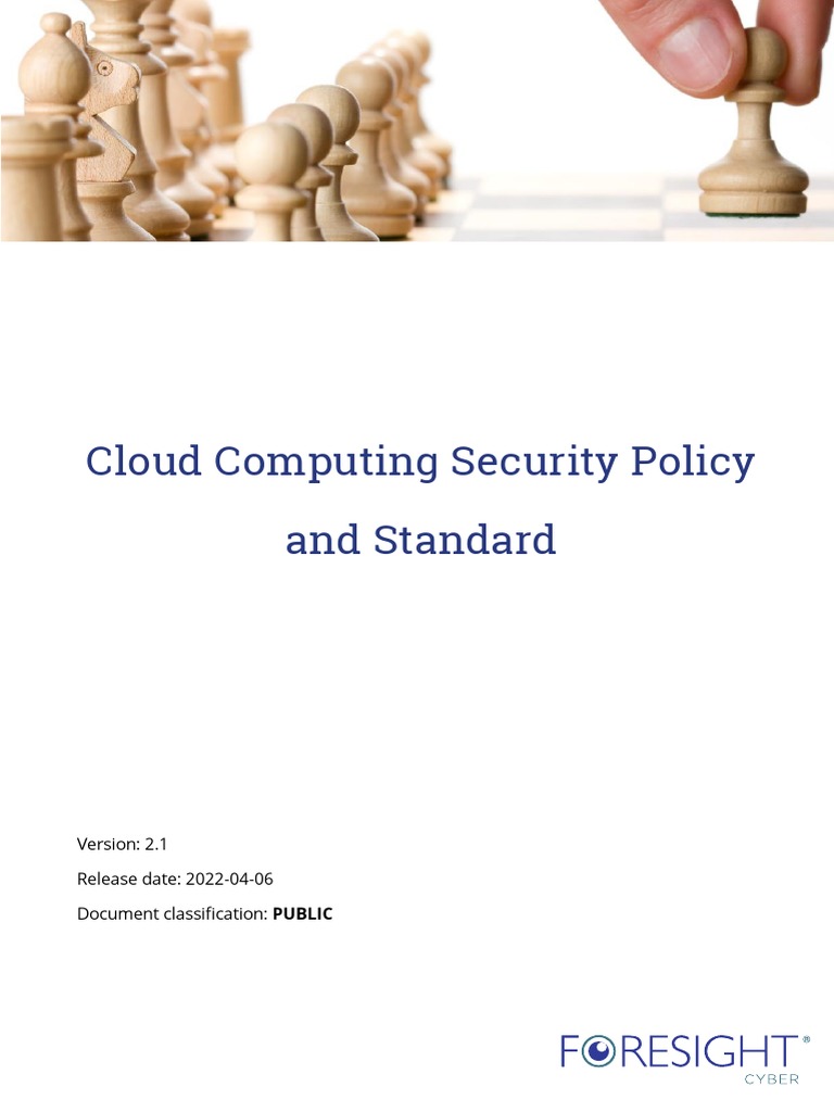 Cloud Computing Security Policy and Standard | PDF | Cloud Computing | Computer Security