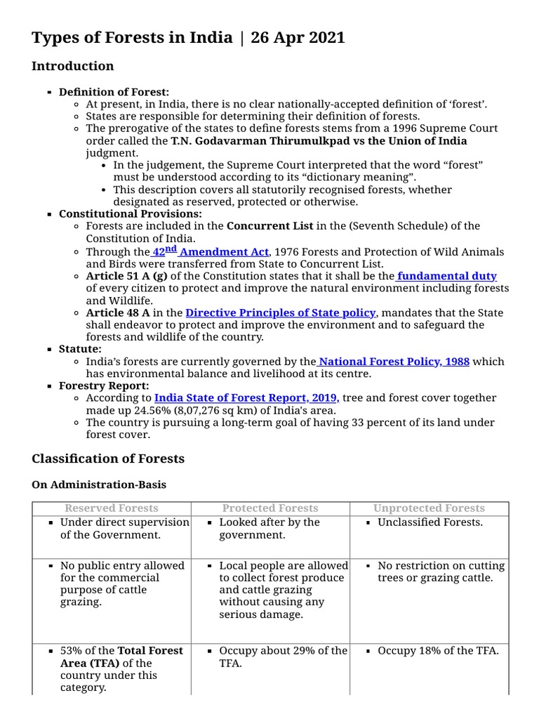 Types of Forests in India | PDF | Forests | Himalayas