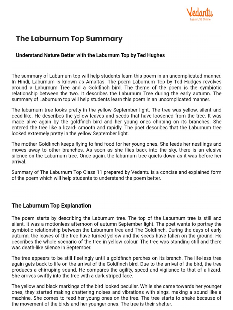 The Laburnum Top Summary | PDF