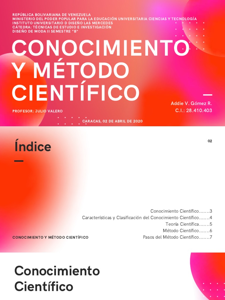 Conocimiento Y Método Científico Pdf Teoría Conocimiento