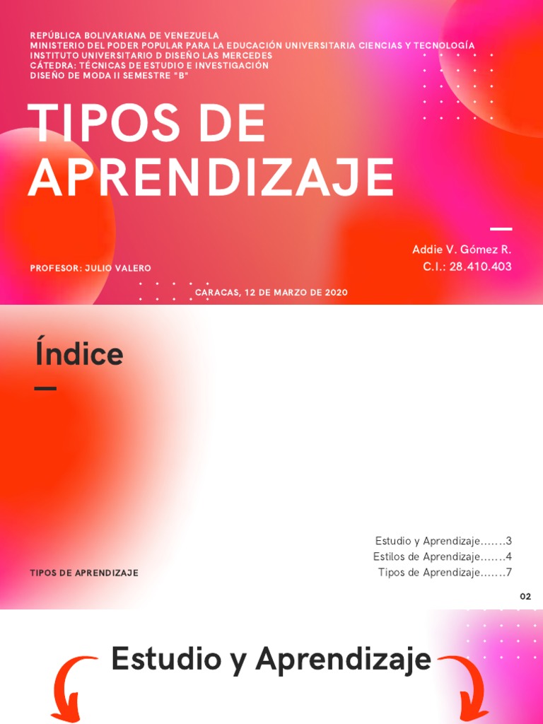 Tipos de Aprendizaje | PDF | Aprendizaje | Ciencia cognitiva