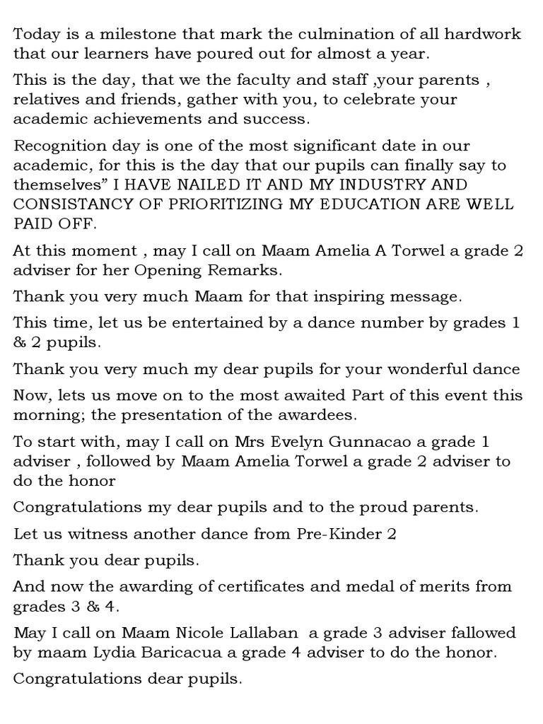 Recognition Script | PDF