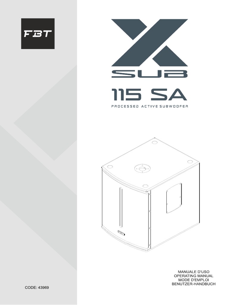 FBT - Asset - Datalean - Products - X - Sub - X Sub 115-118 - Xsub 115sa | PDF