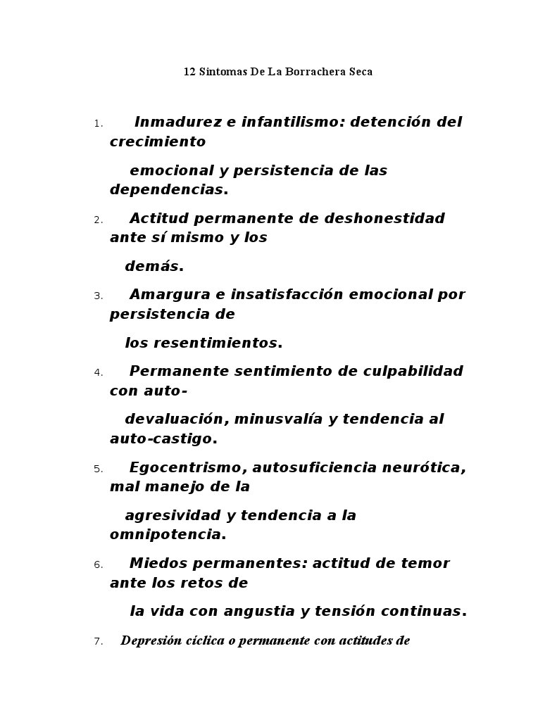 12 Sintomas de La Borrachera Seca | PDF