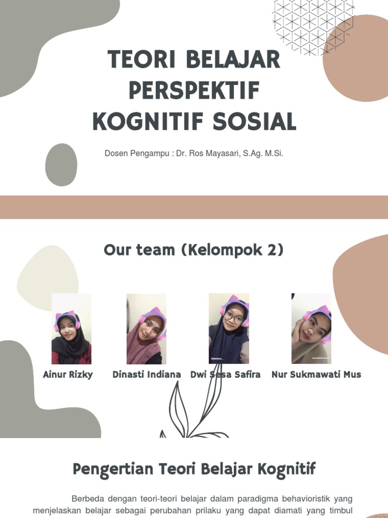 Teori Belajar Perspektif Kognitif Sosial Kel2 | PDF