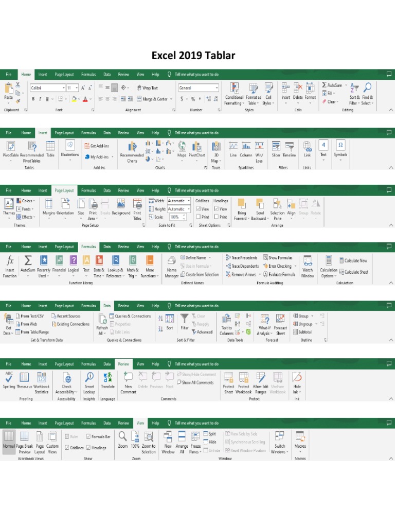 Excel 2019 Tablar | PDF