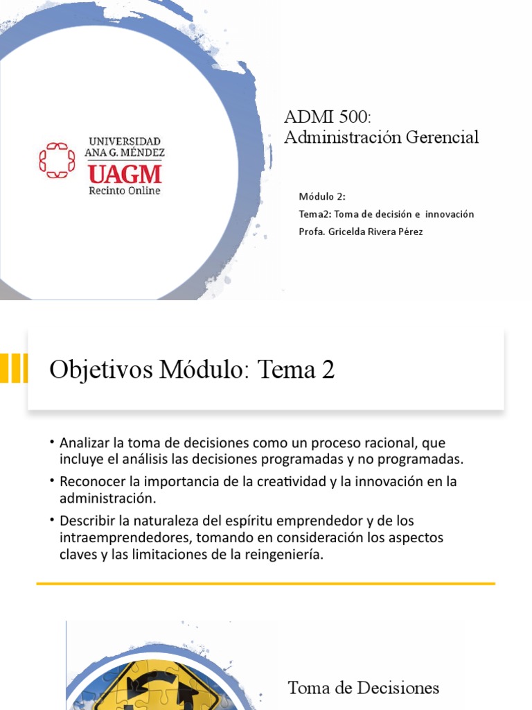 ADMI 500 Presentación Módulo 2 Tema 2 | PDF