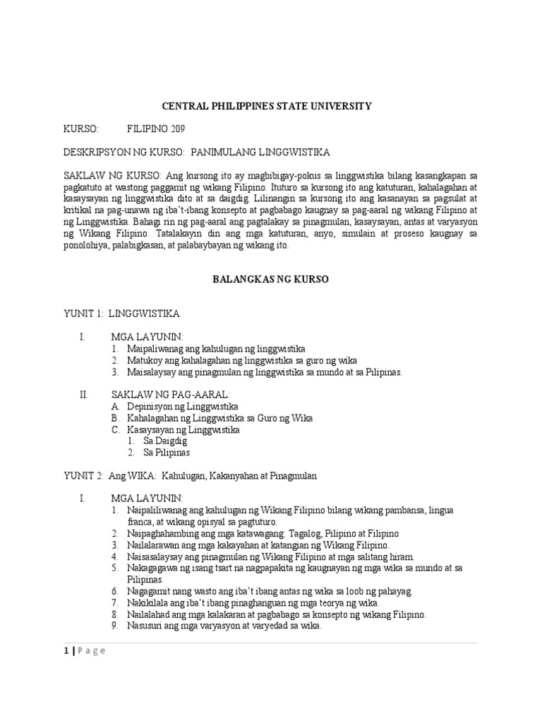 Handouts Linggwistika | PDF