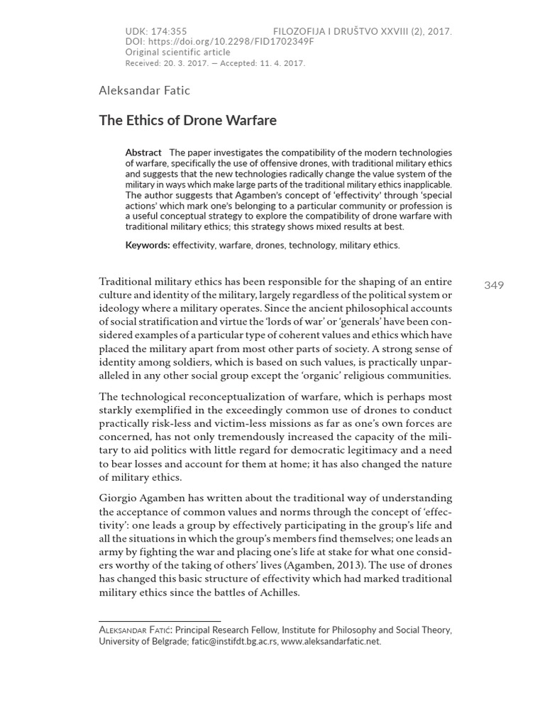 The Ethics of Drone Warfare | PDF