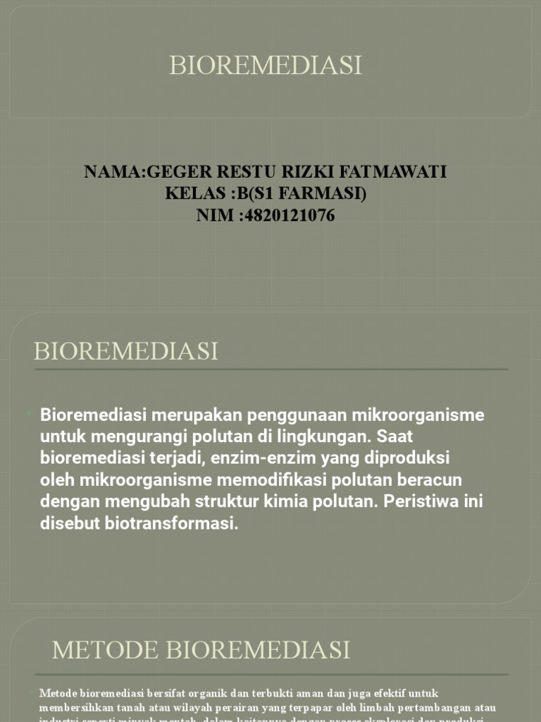 Bioremediasi untuk Mahasiswa Farmasi | PDF | Kesehatan Holistik ...