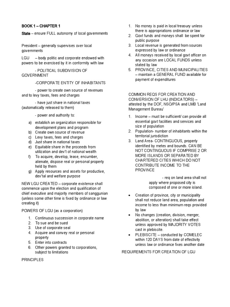 Quicknotes Local Treasury Operations Manual Book 1 - Chapter 1 | PDF