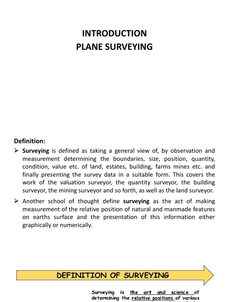 Lesson 1 Intro. To Surveying | PDF