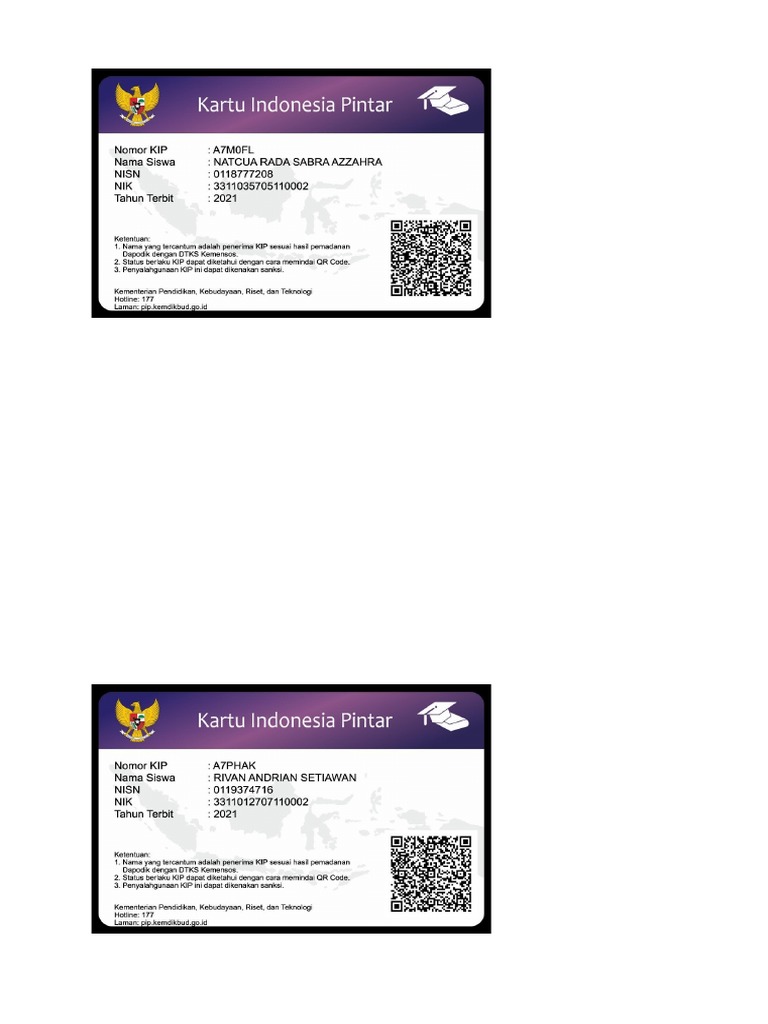 Cetak Kartu PIP | PDF