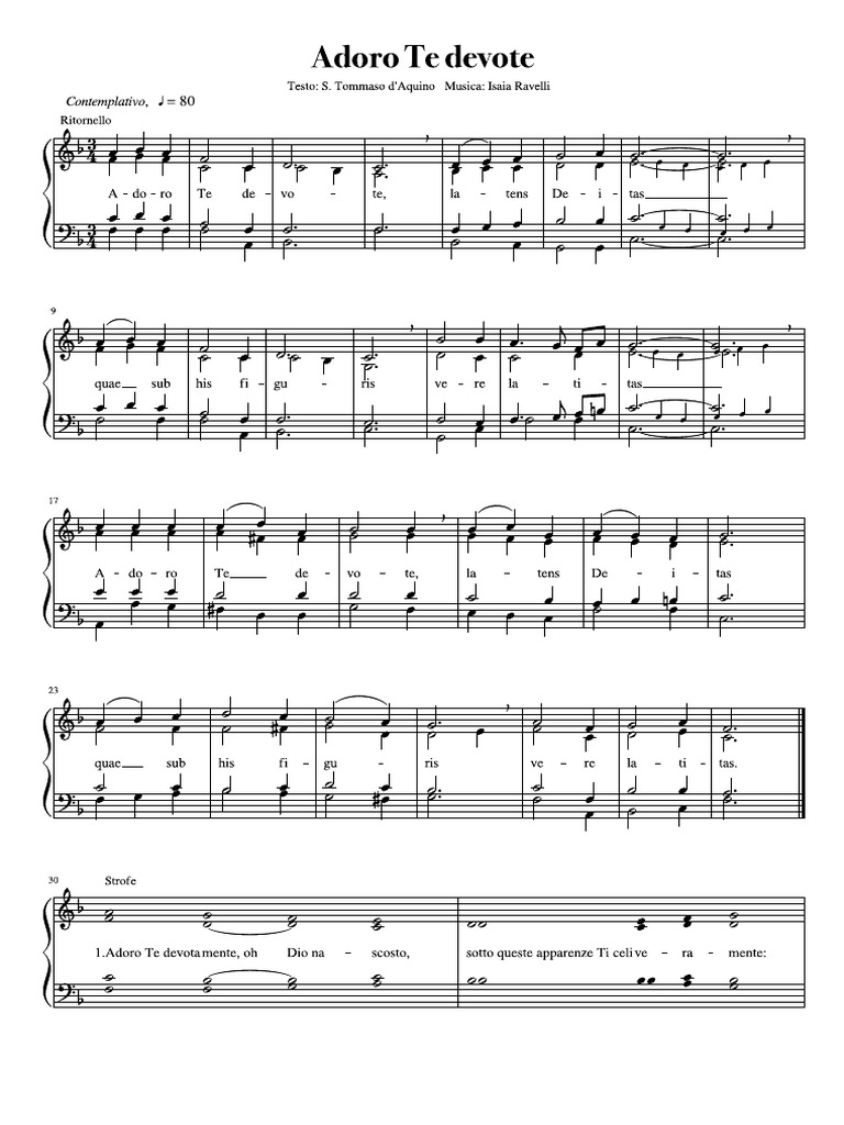 Adoro Te Devote Ravelli | PDF