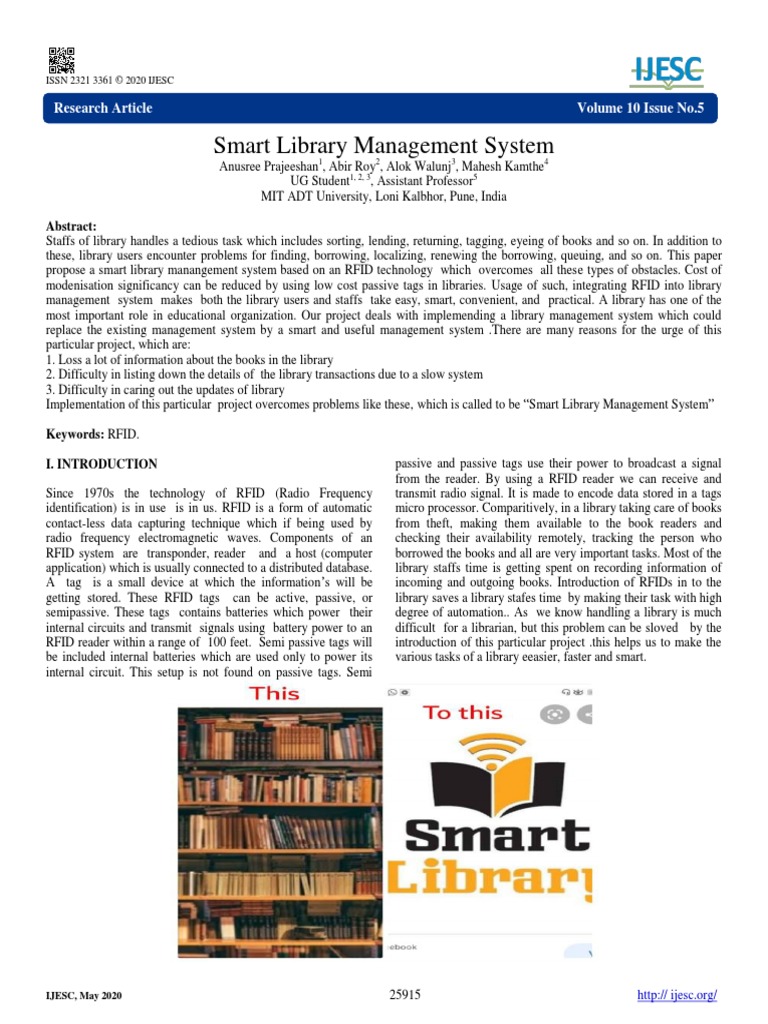 .Smart Library Management System | Download Free PDF | Radio Frequency ... .Smart Library Management System | Download Free PDF | Radio Frequency ...