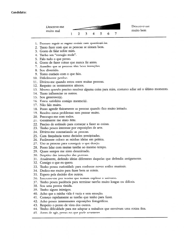 01 Teste BFP | PDF