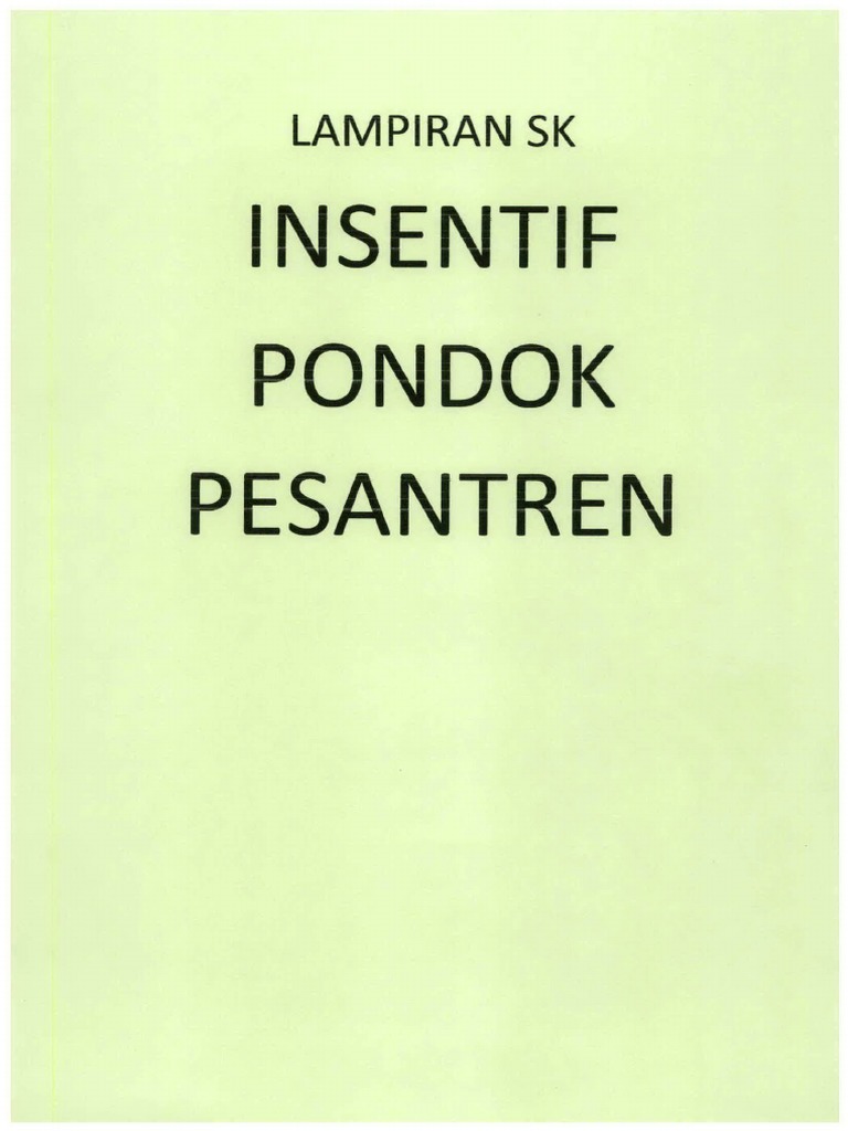 Lamp SK Insentif Pondok Pesantren 2023 | PDF