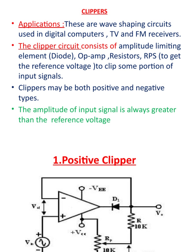 Clippers and Clamper Circuits Using Op-Amp | PDF | Teaching Methods & Materials | Science ...