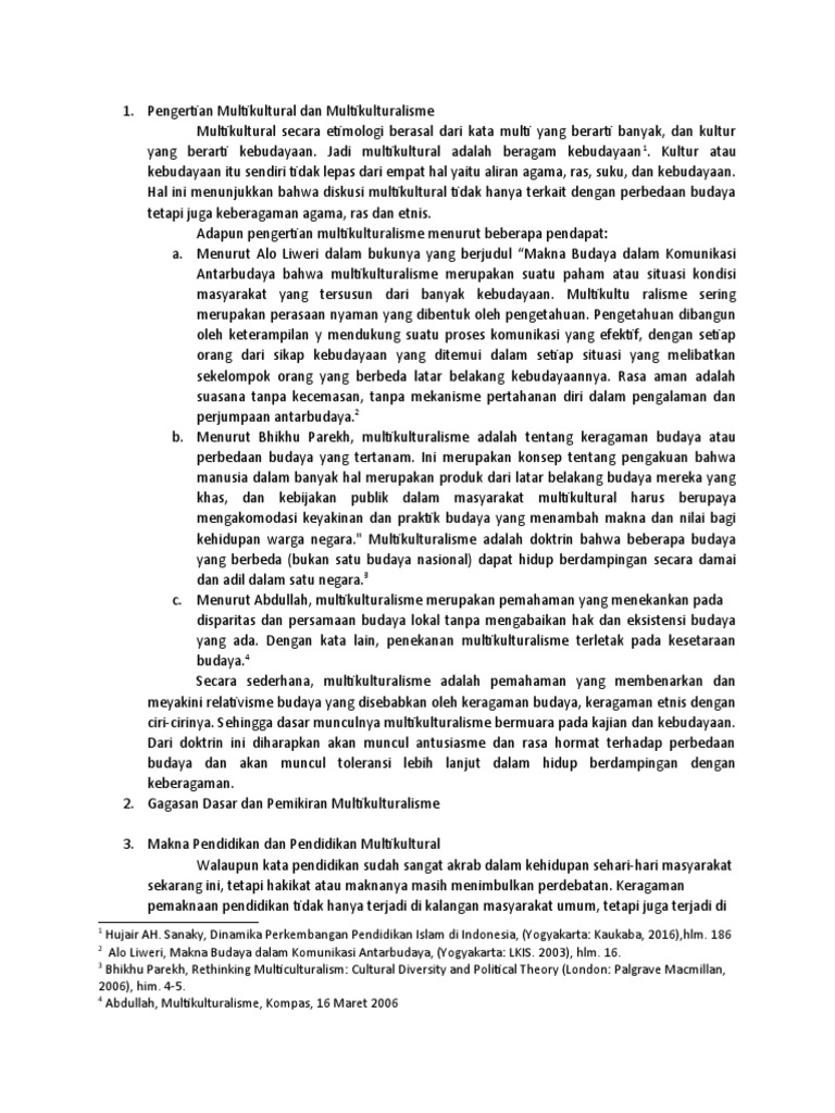 Pengertian Multikultural Dan Multikulturalisme | PDF | Ilmu Sosial