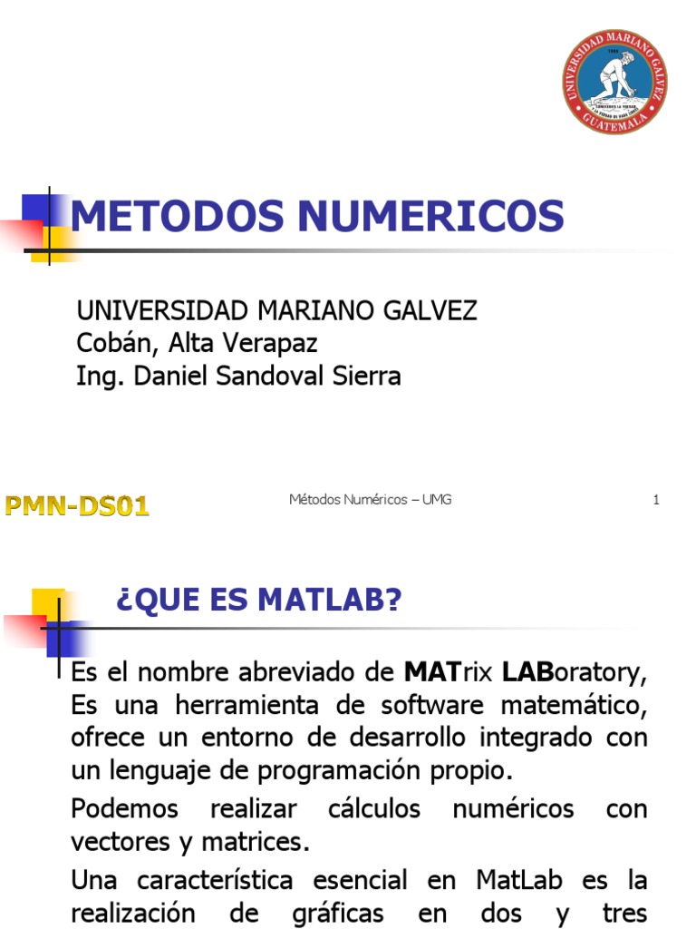 Metodos Numericos Tema 01 MatLab UMG-001 | PDF | Matlab | Informática