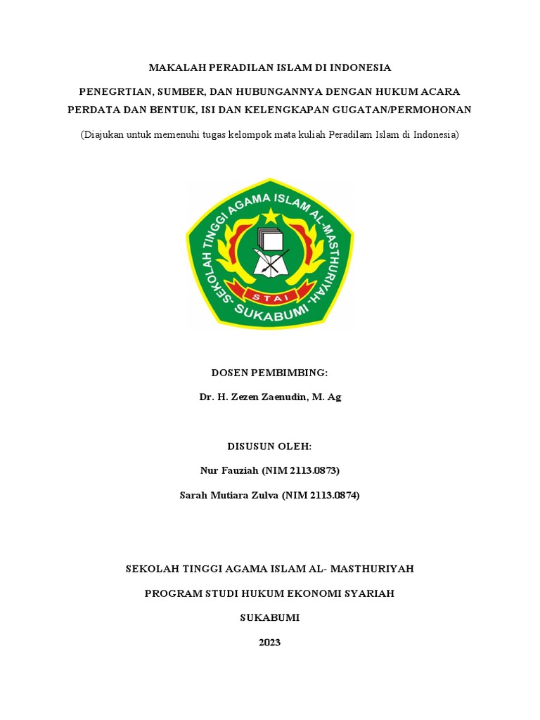 MAKALAH PERADILAN ISLAM DI INDONESIA | PDF