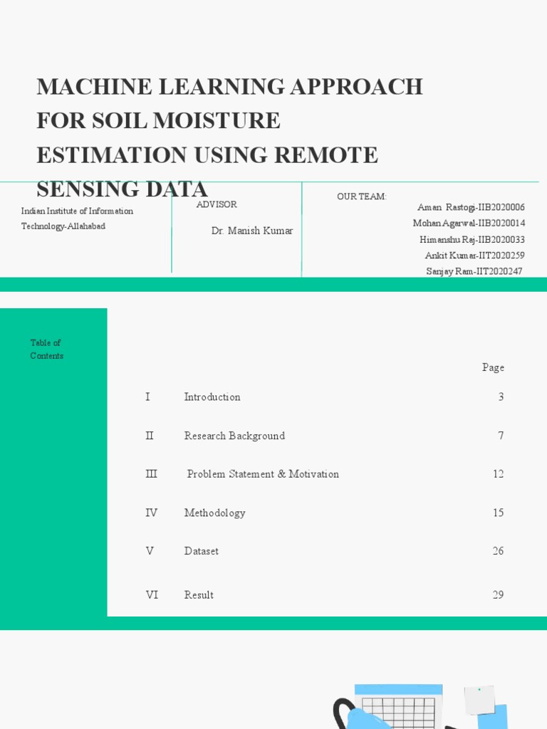 Machine Learning Approach For Soil Moisture Estimation Using Remote Sensing Data | PDF | Remote ...