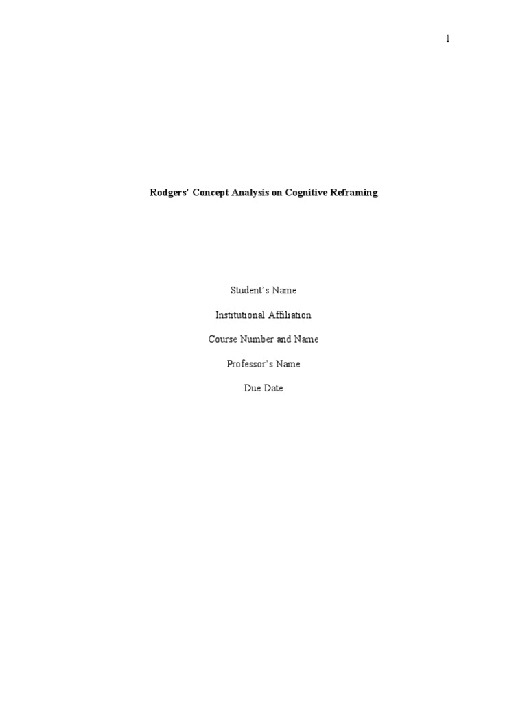Concept Analysis On Cognitive Reframing | PDF | Concept | Cognition