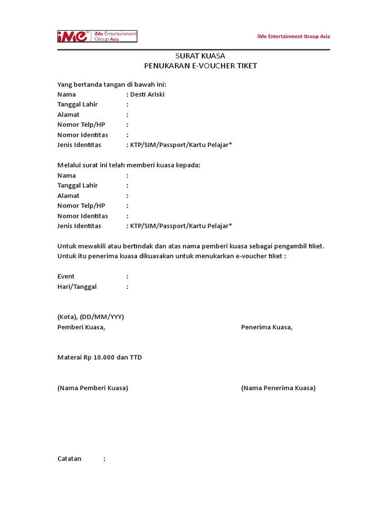 Surat Kuasa Kmei | PDF