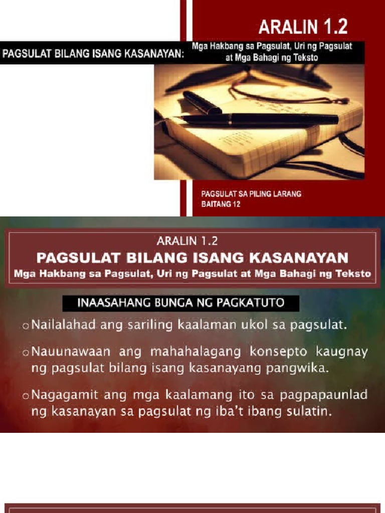 hakbang sa pagsusulat | PDF