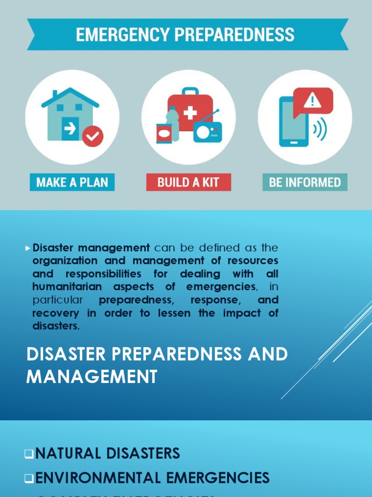 DISASTER PREPARENESS AND MANAGEMENT | PDF
