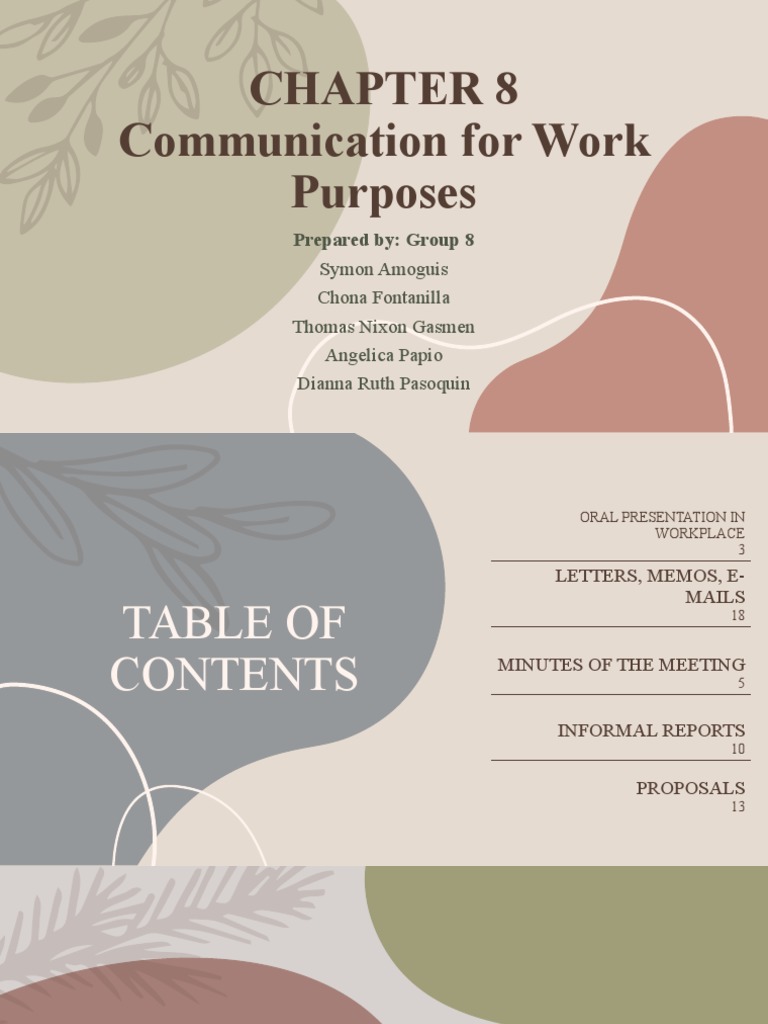 CHAPTER 8 Communication For Work Purposes | PDF | Memorandum | Human Communication