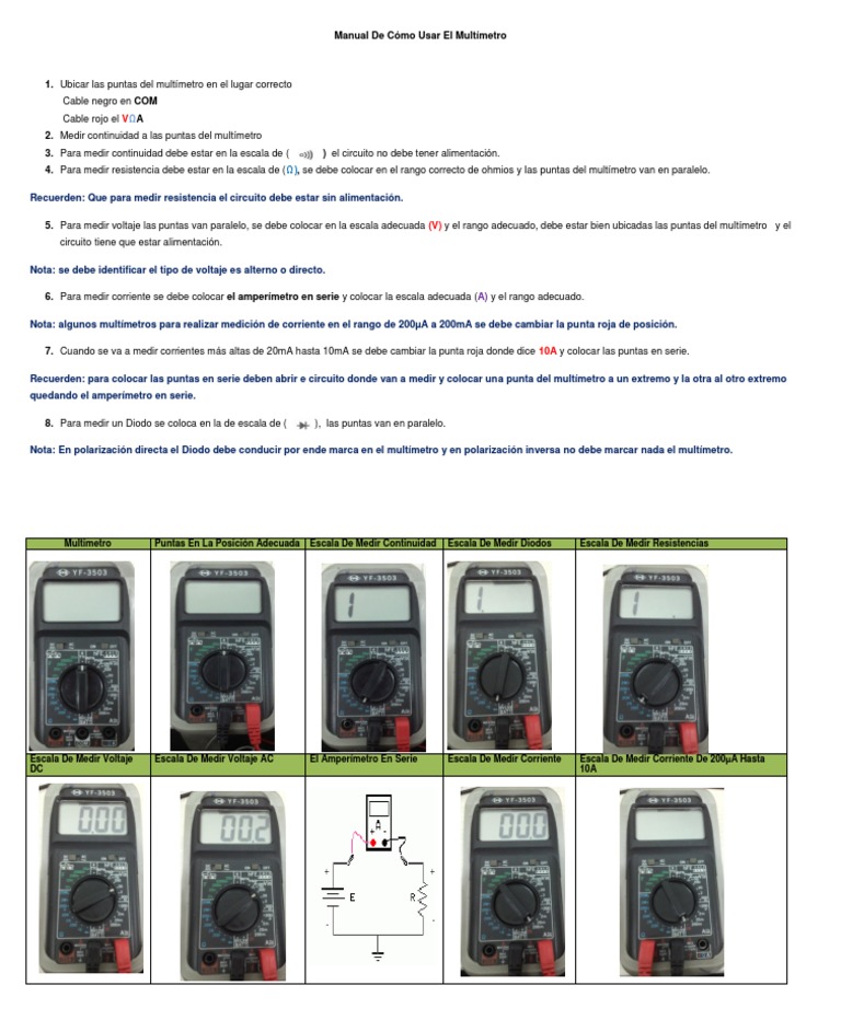 Manual Del Multimetro | PDF | Ciencia y matemáticas