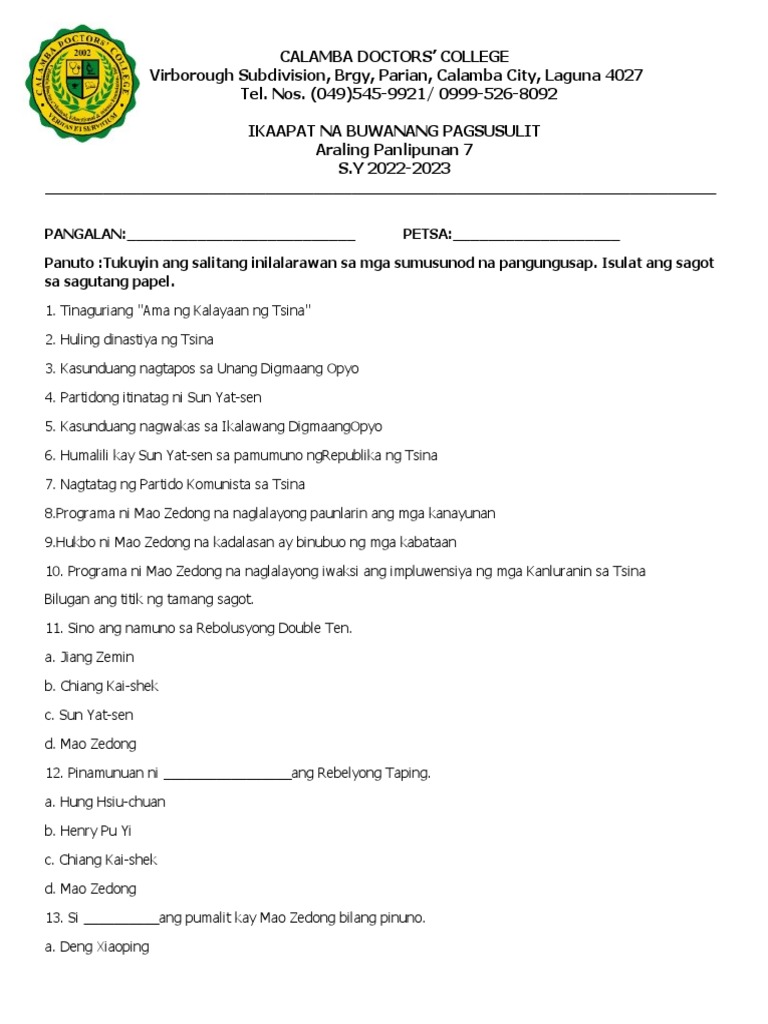 araling panlipunan 7 | PDF