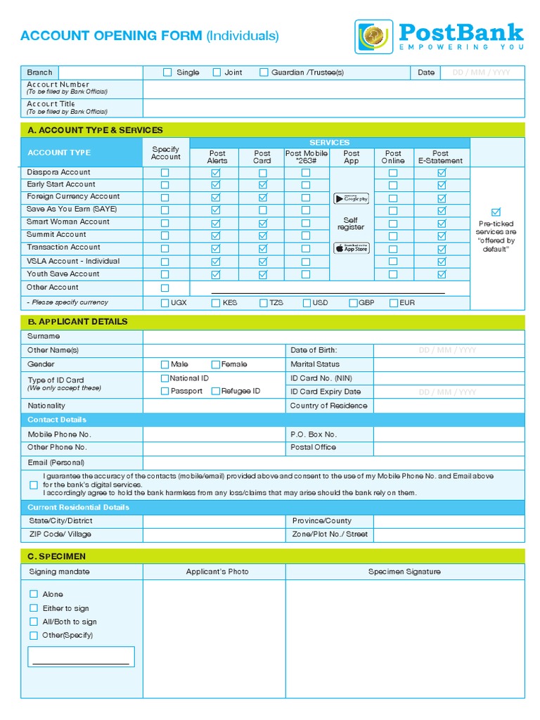 Individual Account Opening Form | PDF