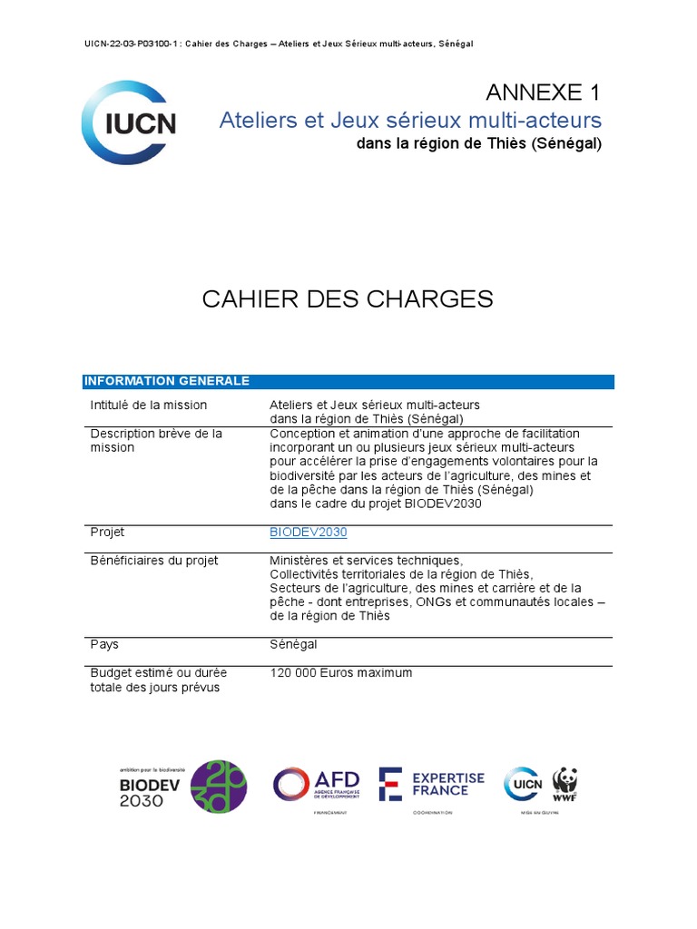 Cahiers Des Charges | PDF | Sciences et mathématiques