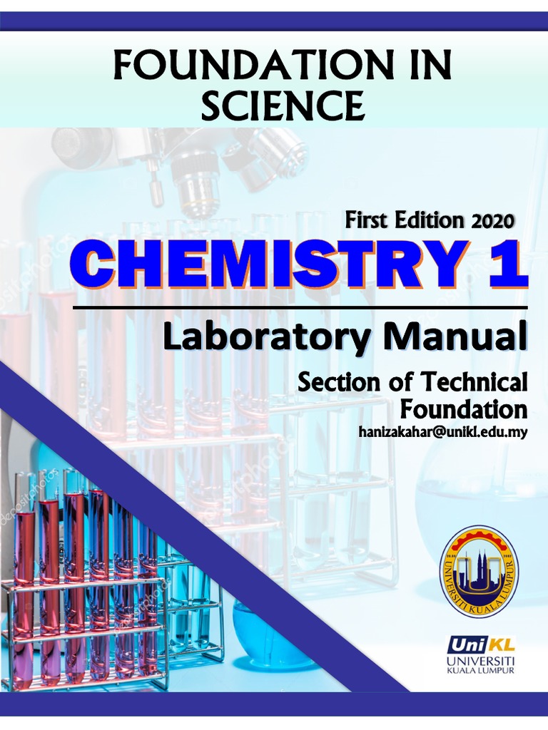CFP 00105 CHEMISTRY 1 - Laboratory Manual UNIKL | PDF | Chemistry ...