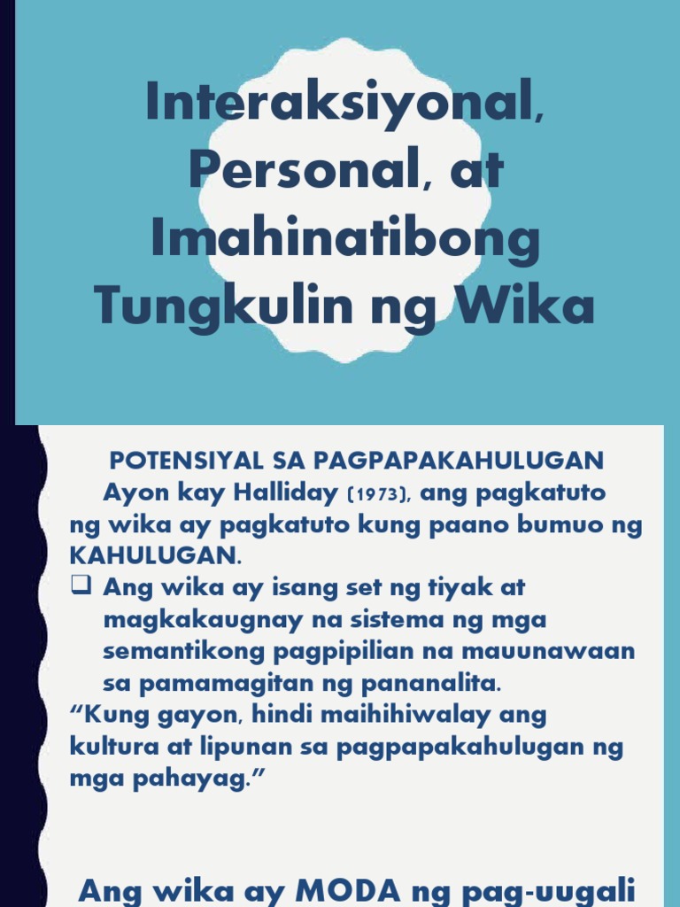 Interaksyonal, Personal | PDF