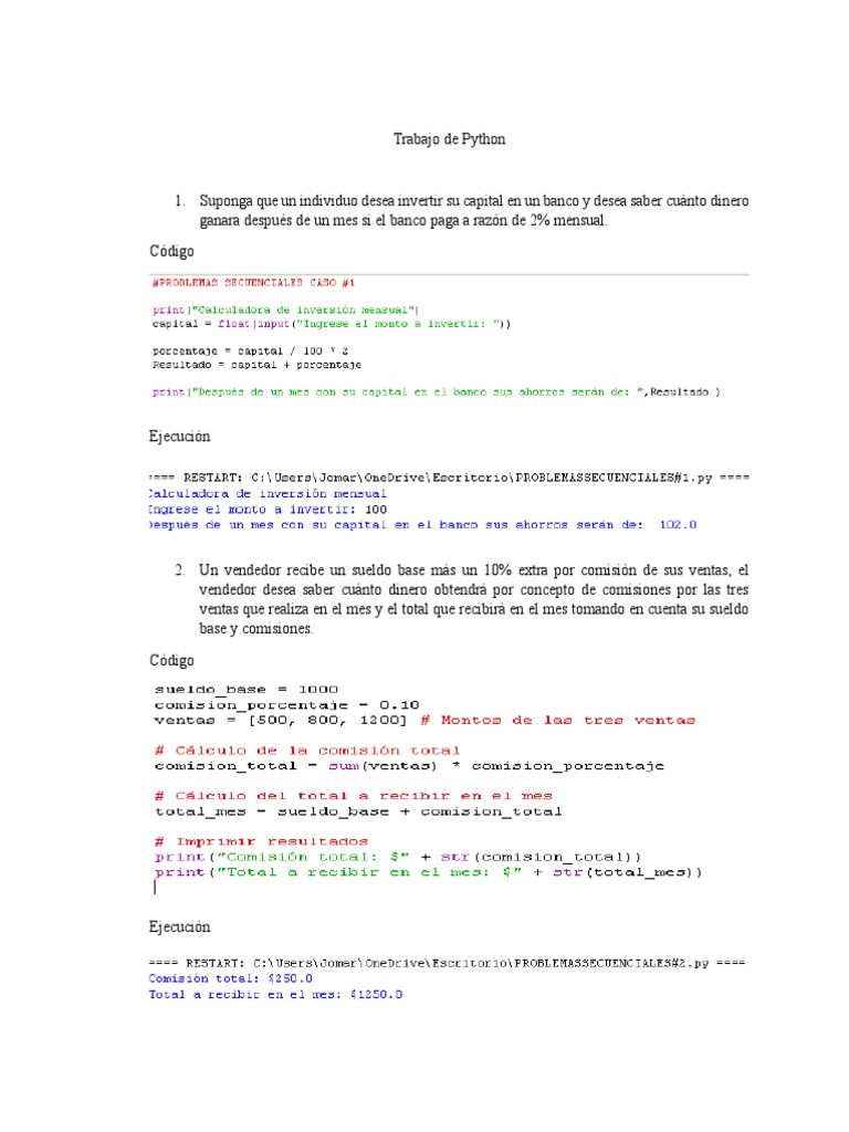 Ejemplos de Python | PDF